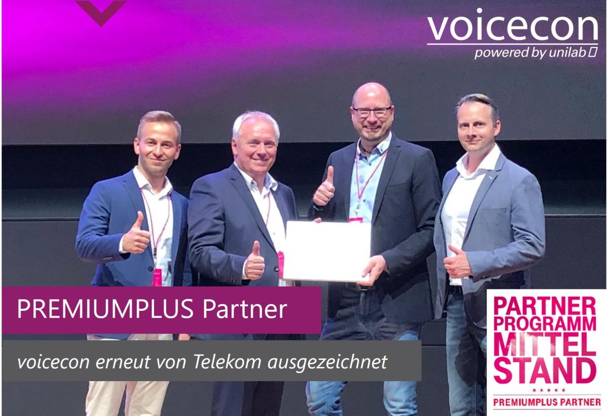 Telekom zeichnet voicecon zum wiederholten Male als PremiumPlus Partner aus