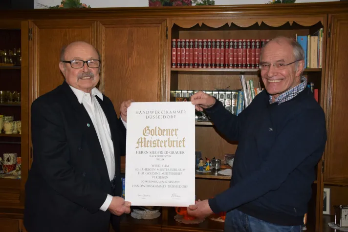 TC Weckhoven: Goldener Meisterbrief für Bäcker Siegfried Grauer