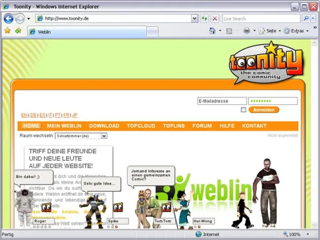 Dem Comic-Strip entsprungen: weblin-Avatare machen Nutzer von toonity ...