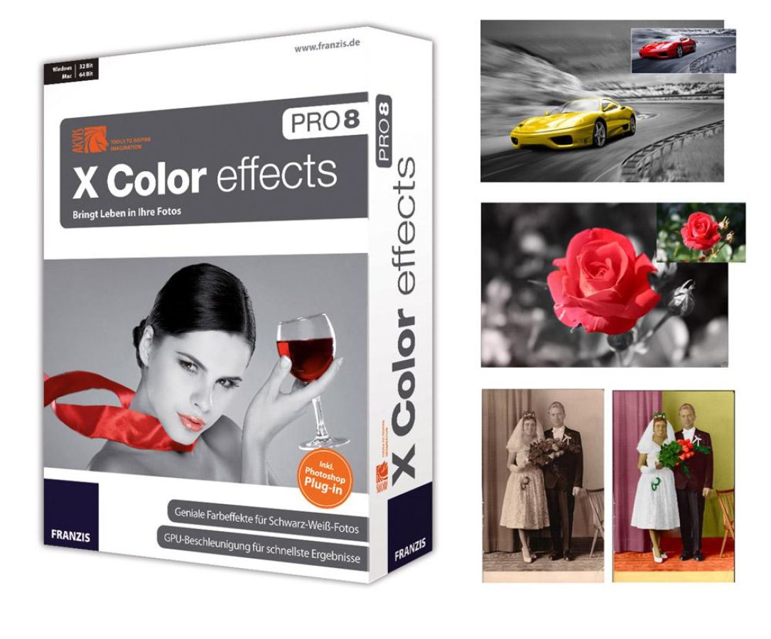 X Color effects Pro 8 von Franzis coloriert Fotos und Grafiken mit Stil