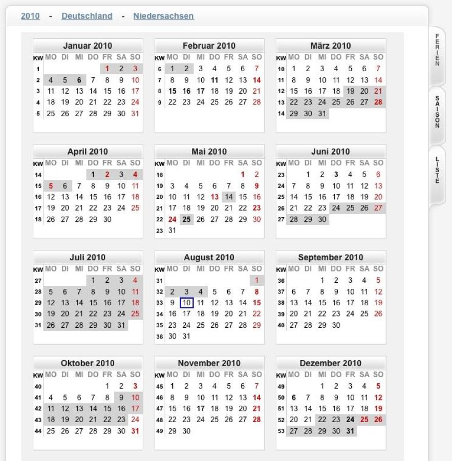 Nützliche Informationen zur Ferienplanung nun auch auf der Homepage