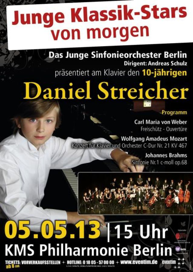 Der 10-jährige Pianist Daniel Streicher gewinnt Dussmann-Wettbewerb