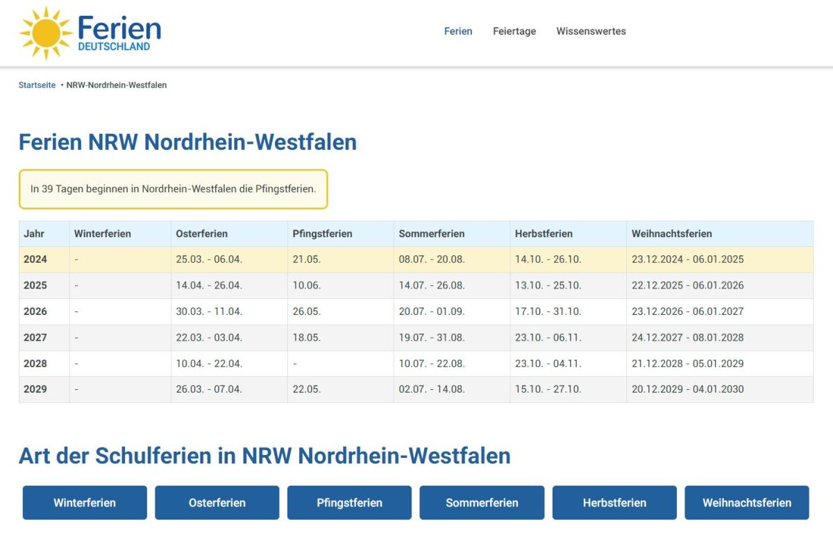 Optimale Urlaubsplanung: Der neue Online-Kalender für alle deutschen ...