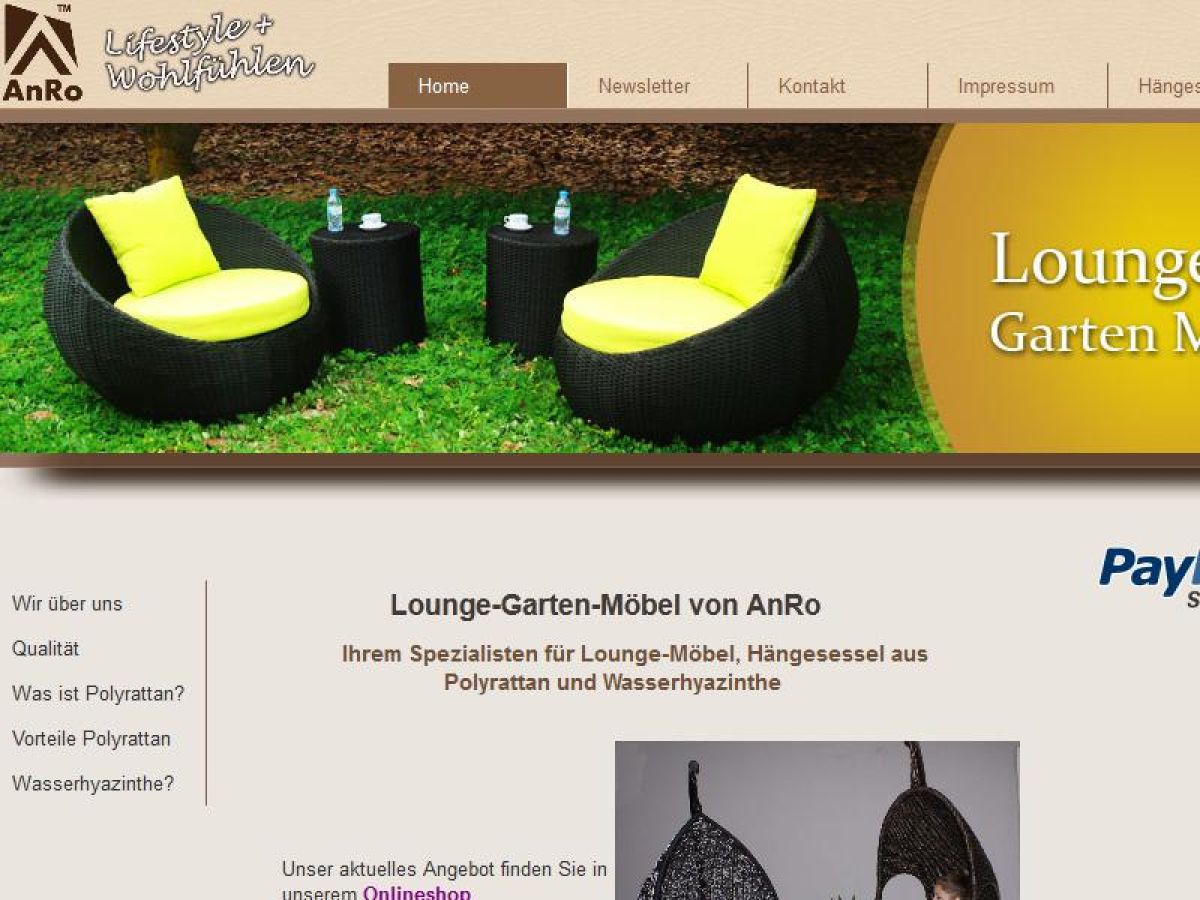 AnRo Lounge-Möbel GmbH mit neuem Online-Shop von Ziegler & Golias GbR ...