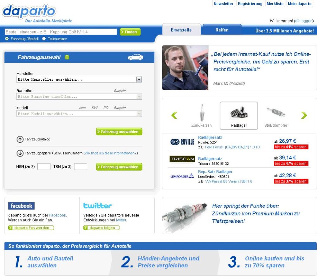 Autoteile-Preisvergleich daparto startet mit Vollgas in die Schrauber ...